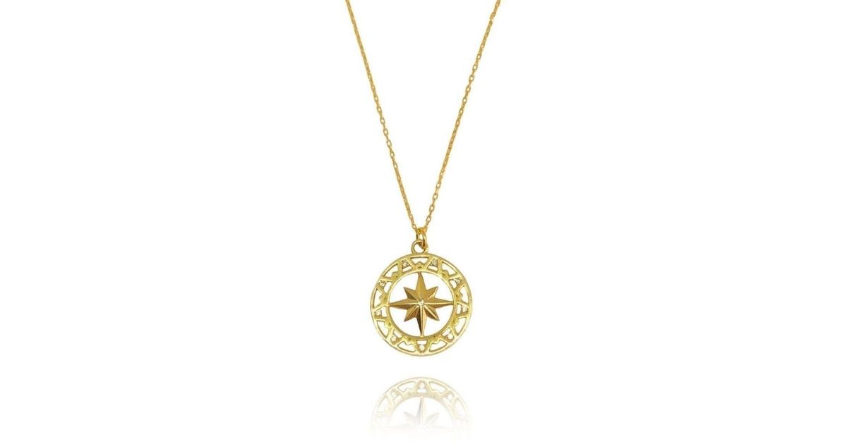 LINYA JEWELLERY North Star Gem Medallion in Metallic | Lyst