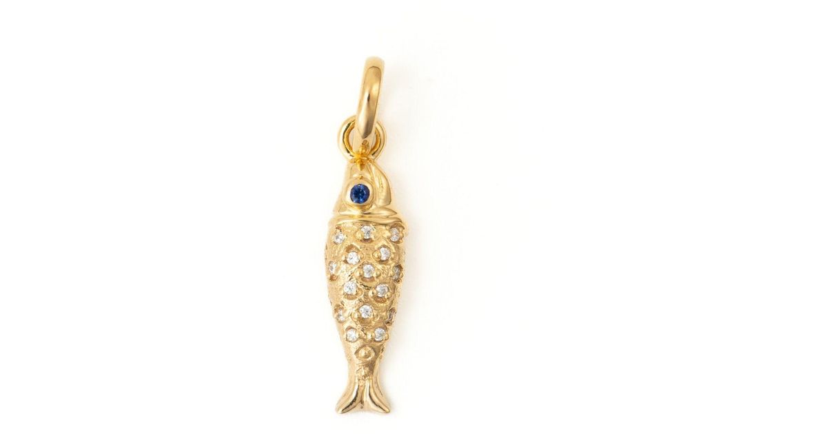 Belinda Jewelz Gemstone Sardine Charm in Metallic | Lyst UK