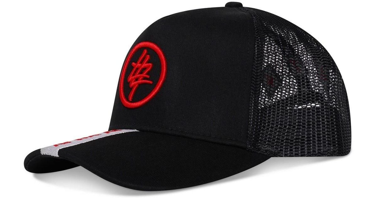 474 co Strip Circle 474 Logo Trucker Hat in Black for Men | Lyst