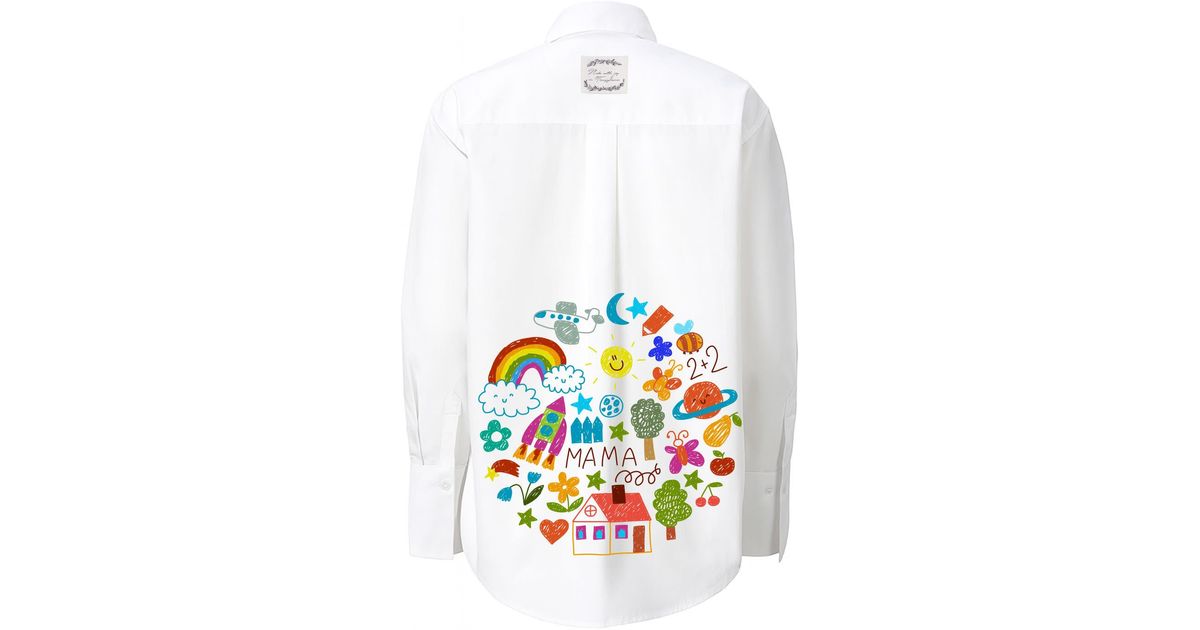 Mad&Len Mama's World Hand Painted Shirt in White | Lyst UK