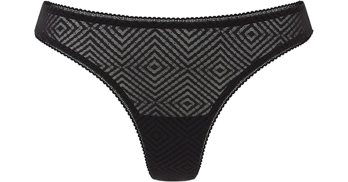 Nudea The Sheer Deco Barely There Thong in Black | Lyst