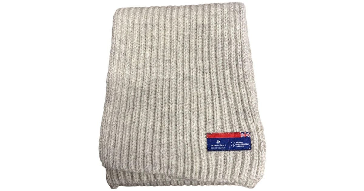 Arthur Beale Maritime Wool Scarf in Grey for Men | Lyst UK