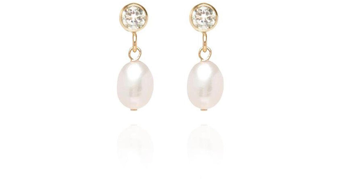 Ella Palm Lucia Rice Pearl Studs in Metallic | Lyst