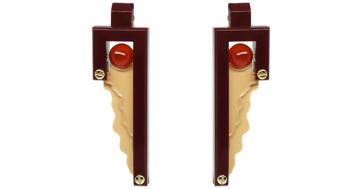 Gissa Bicalho Handmade Acrylic Earring Long Relief | Lyst UK