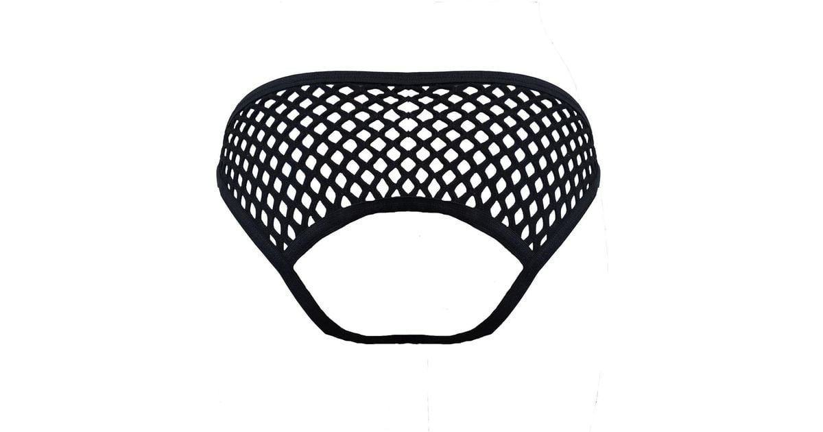 Hidden Beneath Open Back Fishnet Brief in Black | Lyst