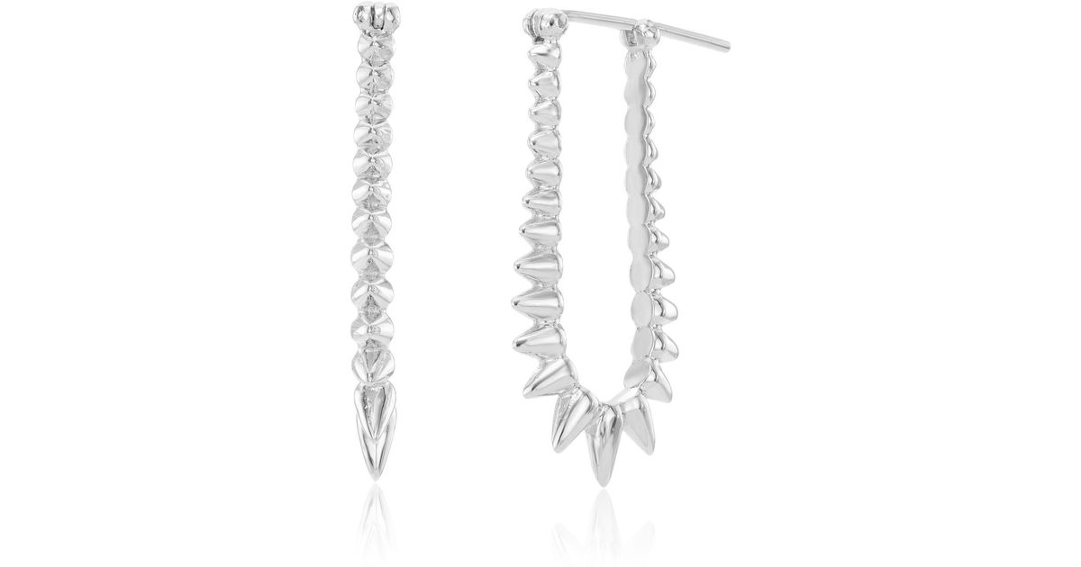 Borgioni Long Spike Huggies in White | Lyst