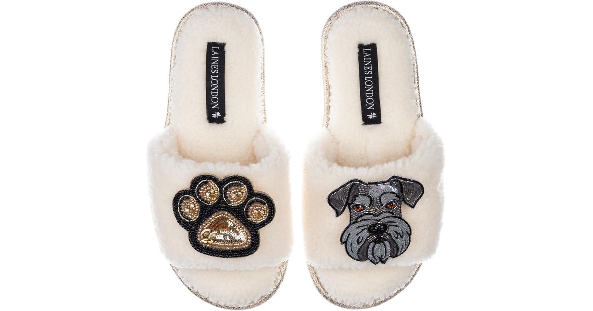 Laines London ' Teddy Towelling Slipper Sliders With Ernie The ...
