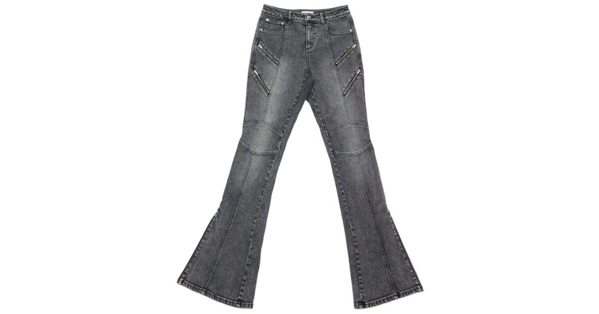 Circular Path Zelda Zipper Jean in Grey | Lyst UK