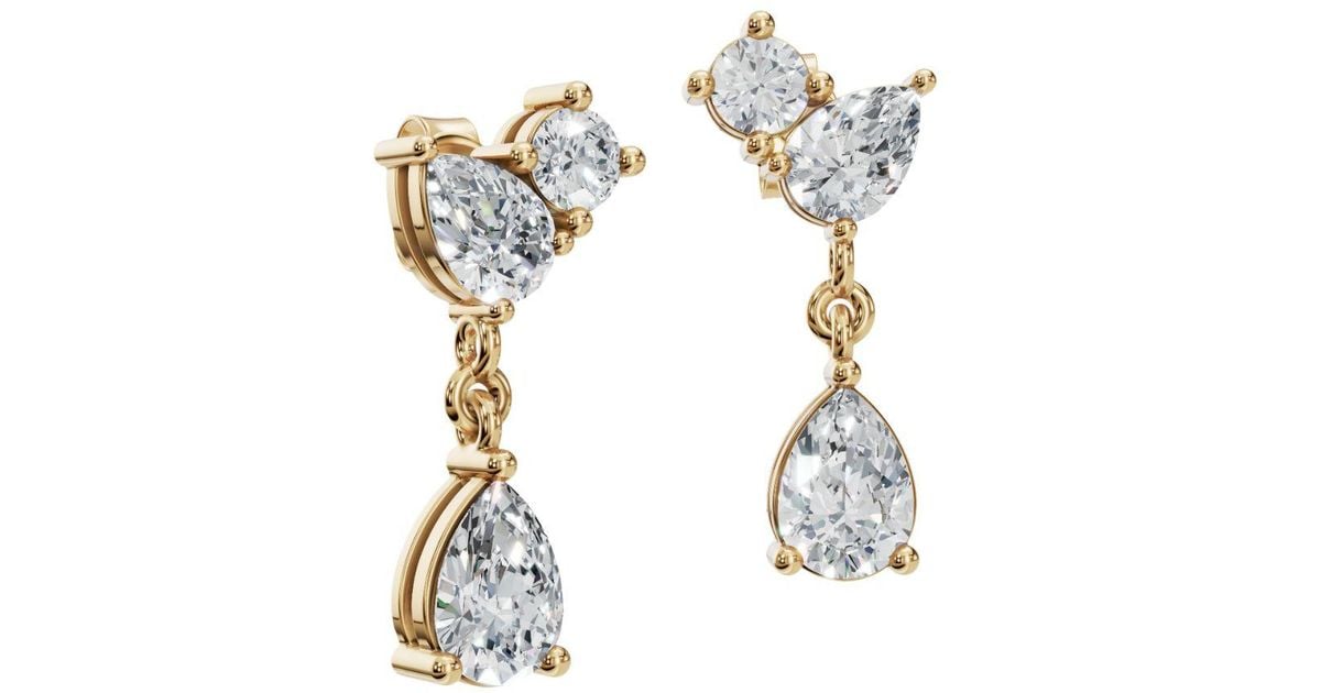 Aya Fine Jewelry Fourteen Kt Pear Drop Diamond Earrings With Marquise ...