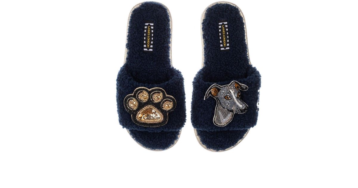 Laines London ' Teddy Toweling Slippers With Vinny The Italian ...