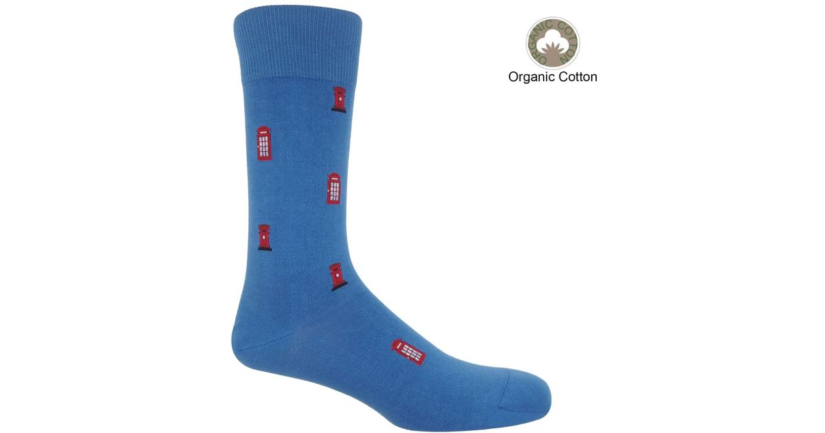 Peper Harow - Made in England Post Box Socks – in Blue for Men | Lyst UK