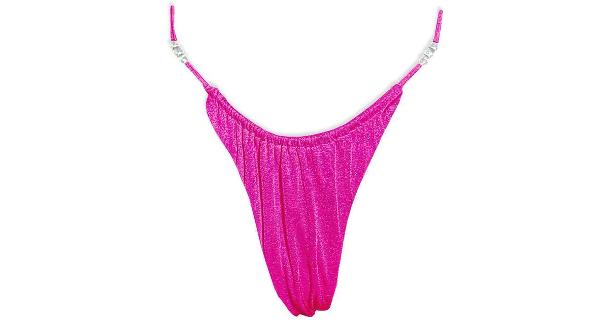 Inbodi Swim The Pearl Shimmer String Bikini Bottom in Pink | Lyst UK