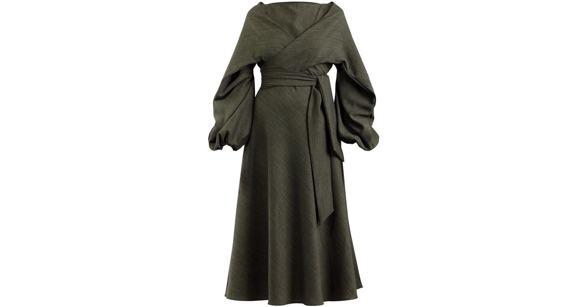 Meem Label Crawford Midi Dress in Green | Lyst