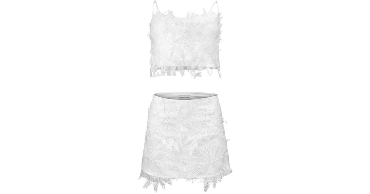 Inamore Mariposa Skirt Set in White | Lyst