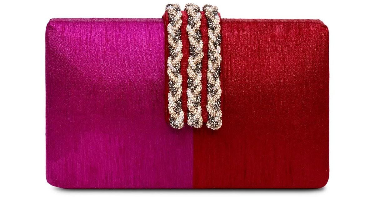 Simitri Royal Braided Fringe Clutch in Red | Lyst UK