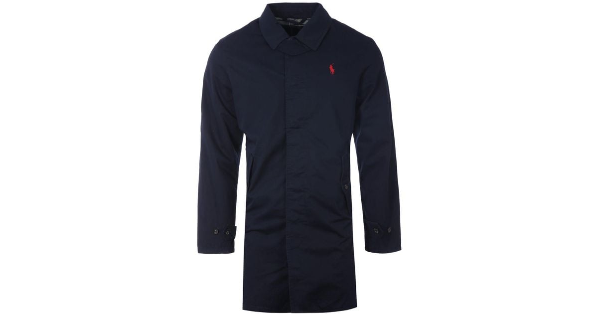 Polo Ralph Lauren Cotton City Twill Walking Coat In Navy Blue For Men