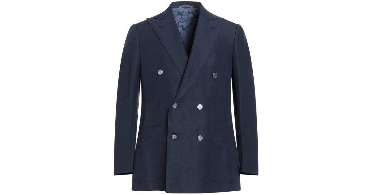 Cesare Attolini Blazer Linen, Silk in Blue for Men | Lyst