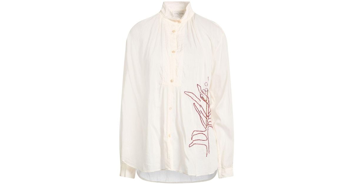 forte_forte Ivory Shirt Cotton, Silk in White | Lyst UK