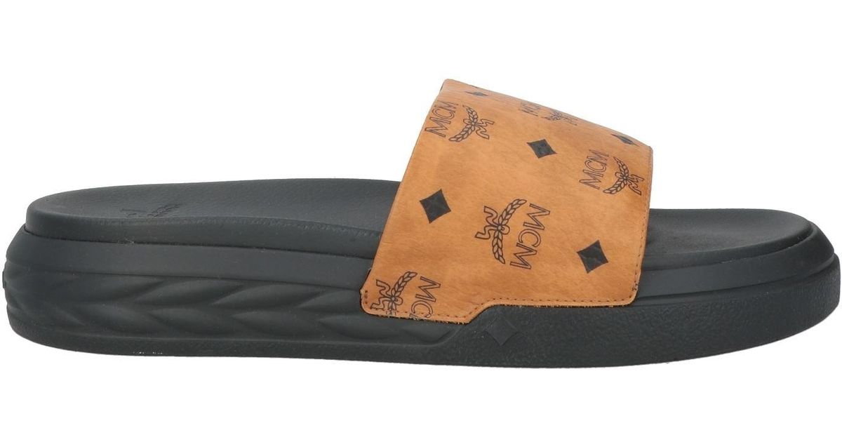 MCM Tan Sandals Textile Fibers in White for Men | Lyst