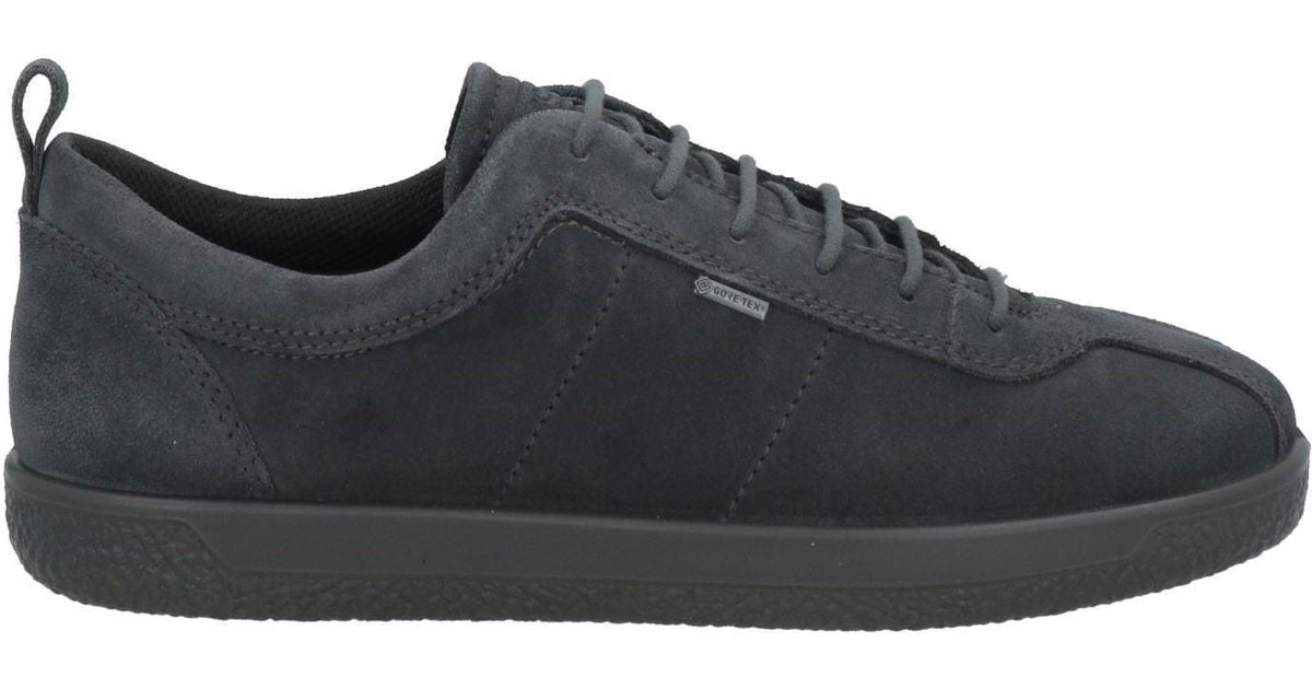Ecco Charcoal Sneakers Leather in Black | Lyst