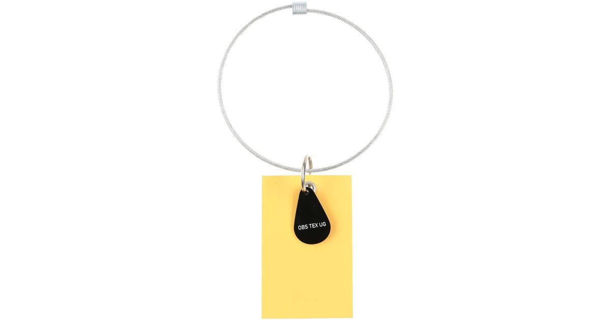 OBS Mustard Key Ring Textile Fibers, Metal in Metallic for Men | Lyst