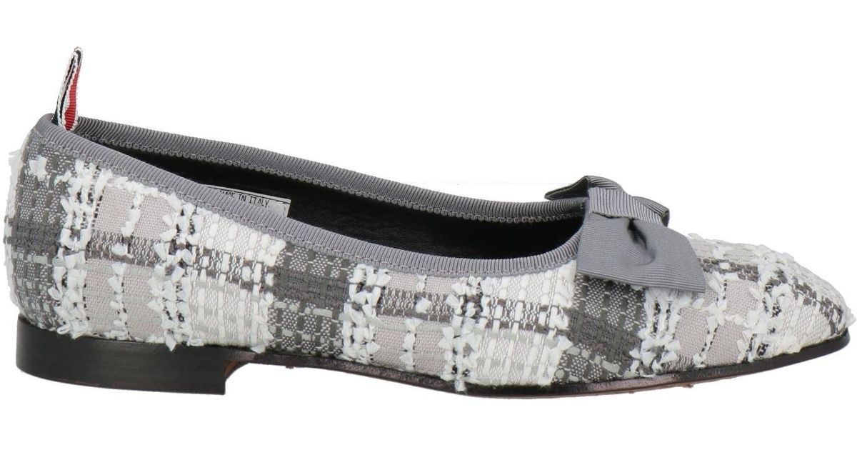 Thom Browne Ballet Flats Textile Fibers in Gray | Lyst