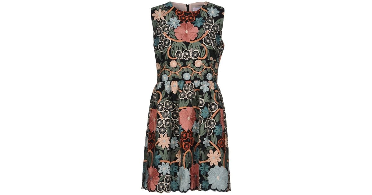 Red Valentino Synthetic Short Dress In Black Lyst