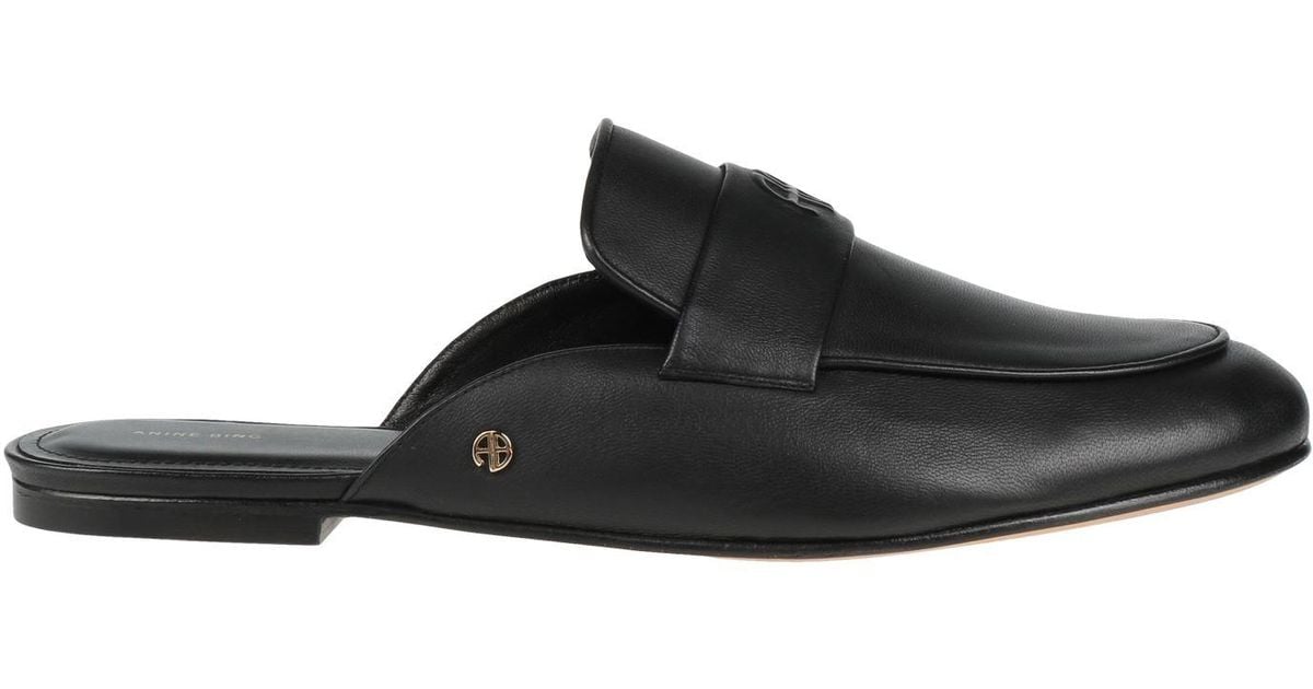 Anine Bing Mules & Clogs Leather in Black | Lyst