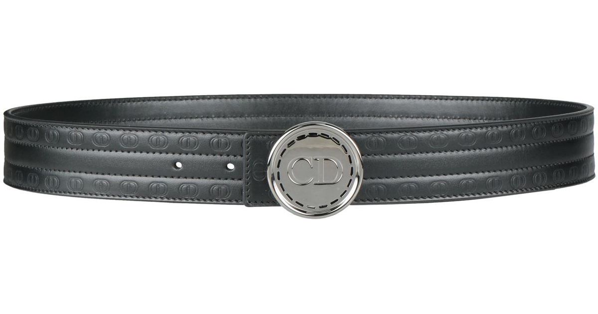 Dior Leather Logo-Embossed Buckle Belt in Black | Lyst
