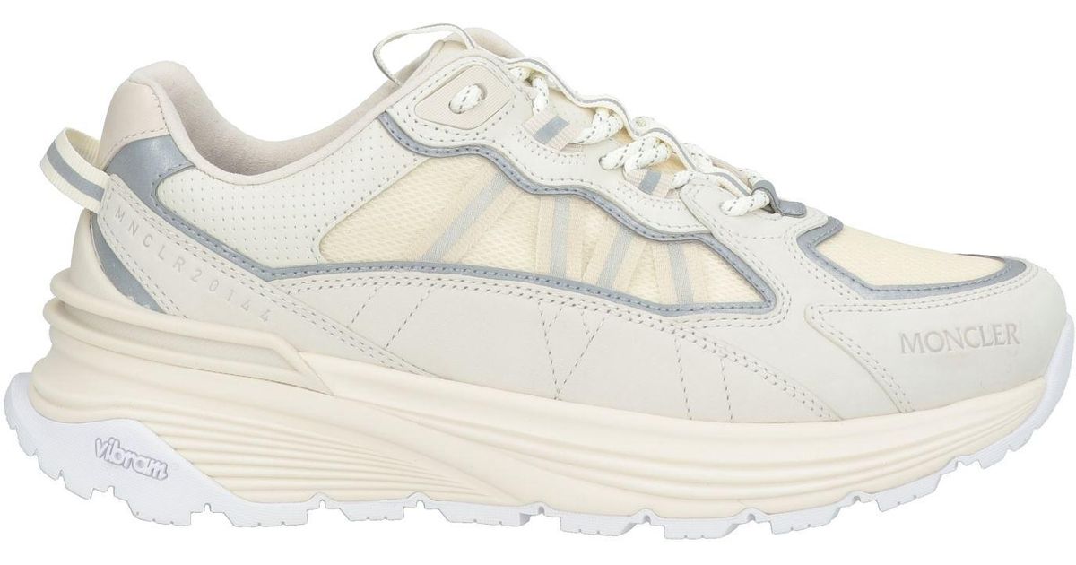 Moncler Light Sneakers Leather, Textile Fibers in White for Men | Lyst