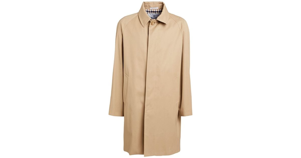 Aquascutum Overcoat & Trench Coat Cotton in Natural for Men | Lyst