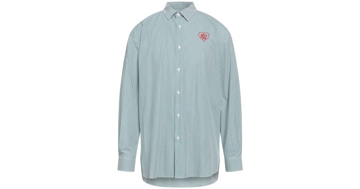 FAMILY FIRST Striped Embroidered Cotton Shirt in Blue for Men | Lyst UK