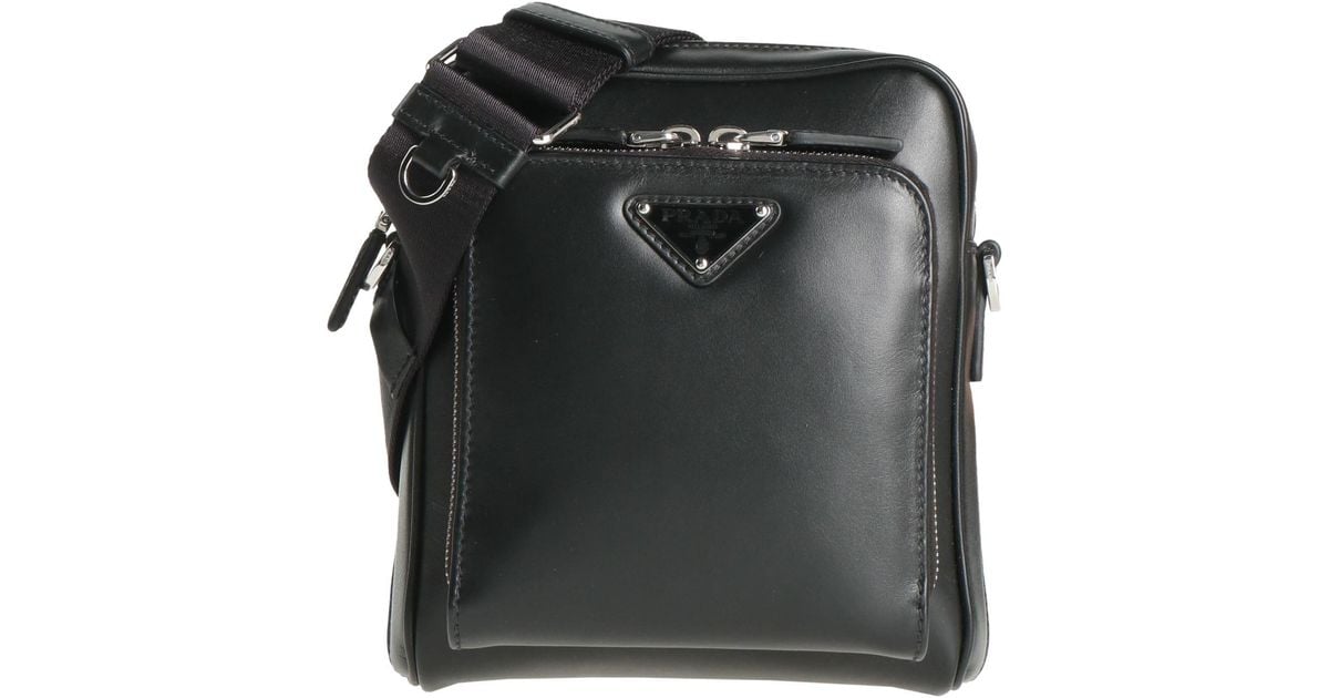 Prada Cross-Body Bag Leather in Black for Men | Lyst