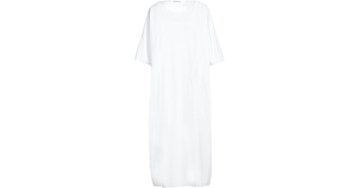 The Row Midi Dress Cotton in White | Lyst
