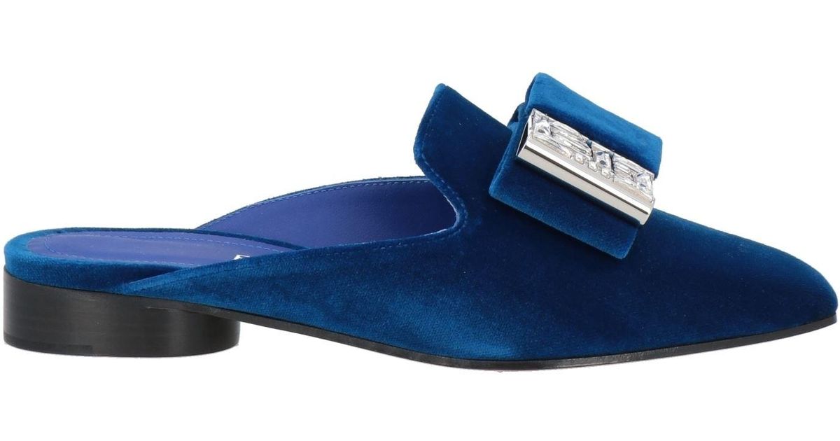Ferragamo Mules & Clogs Textile Fibers in Blue | Lyst