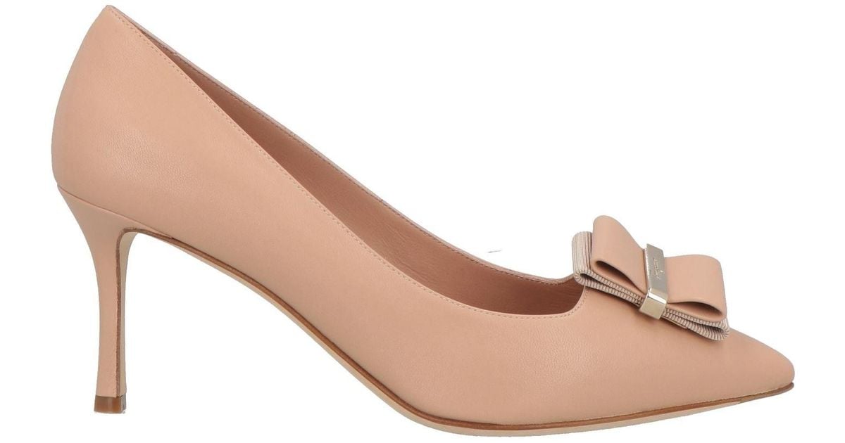 Ferragamo Winnie 70 Blush Pumps Lambskin in Pink | Lyst