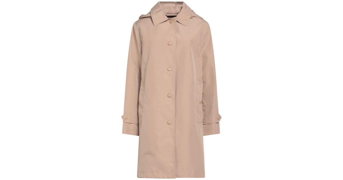 Burberry Overcoat & Trench Coat Polyester in Natural | Lyst UK