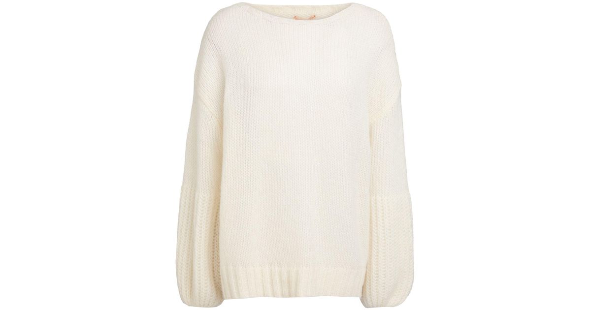 White Wise Wise Sweater Acrylic, Wool, Nylon, Mohair Wool in Natural | Lyst