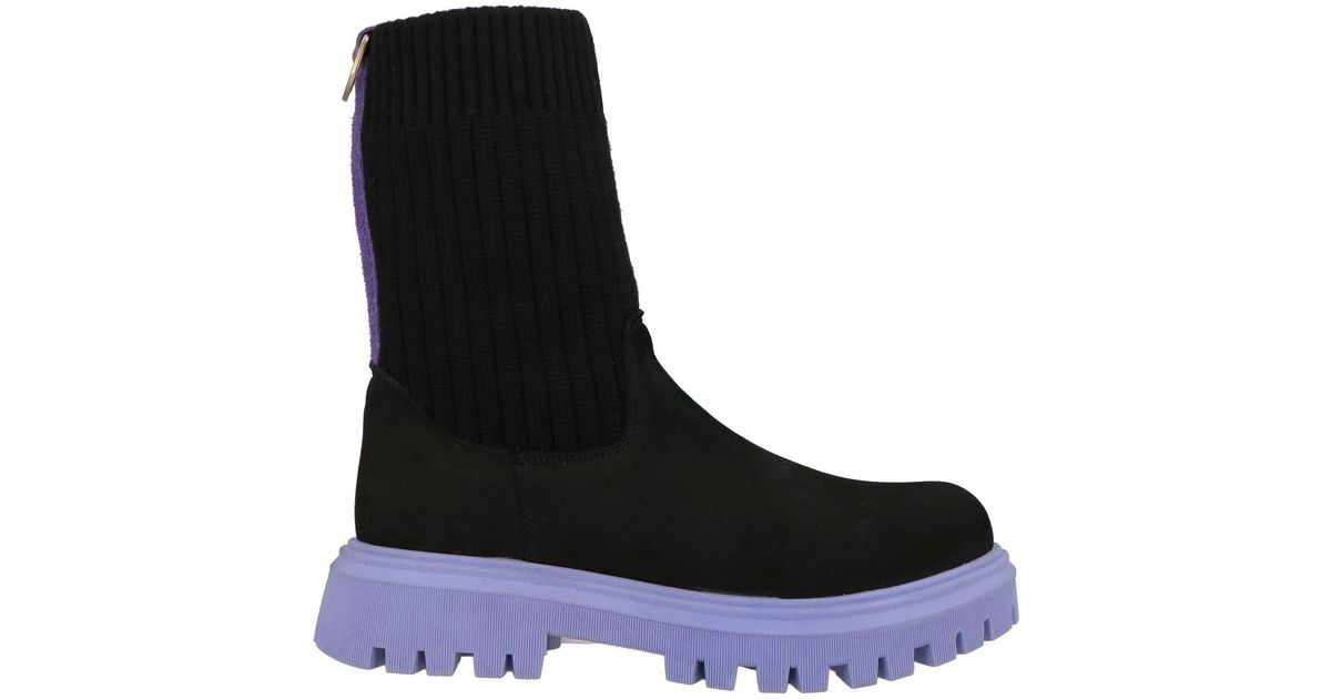 Nila & Nila Ankle Boots Leather, Textile Fibers in Black | Lyst