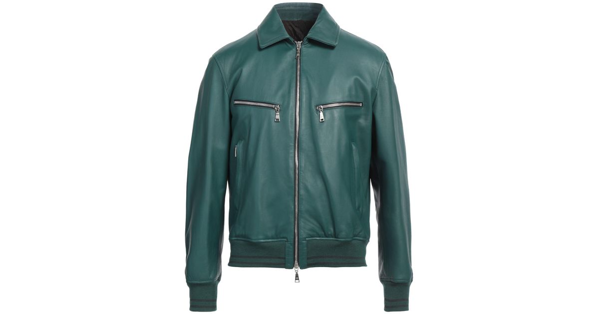 Tagliatore Jacket Lambskin in Green for Men | Lyst