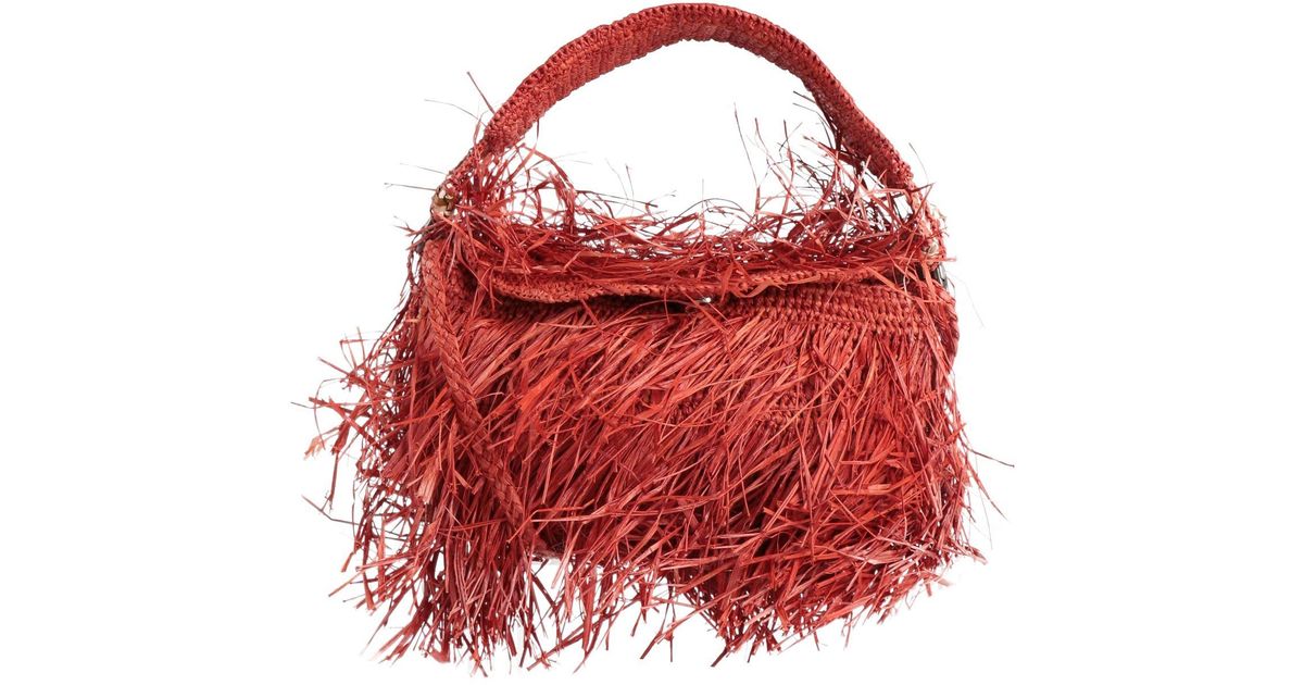 MADE FOR A WOMAN Made For A -- Brick Handbag Straw in Red | Lyst