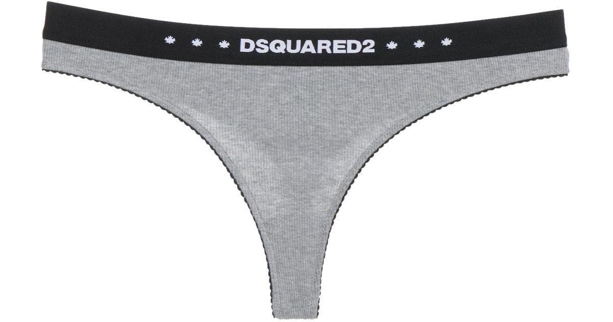 DSquared² Cotton G-string in Grey (Gray) - Lyst