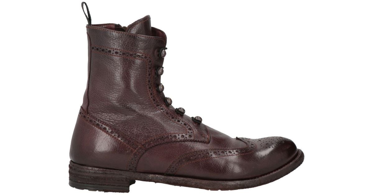 Officine Creative Burgundy Ankle Boots Leather in Brown | Lyst