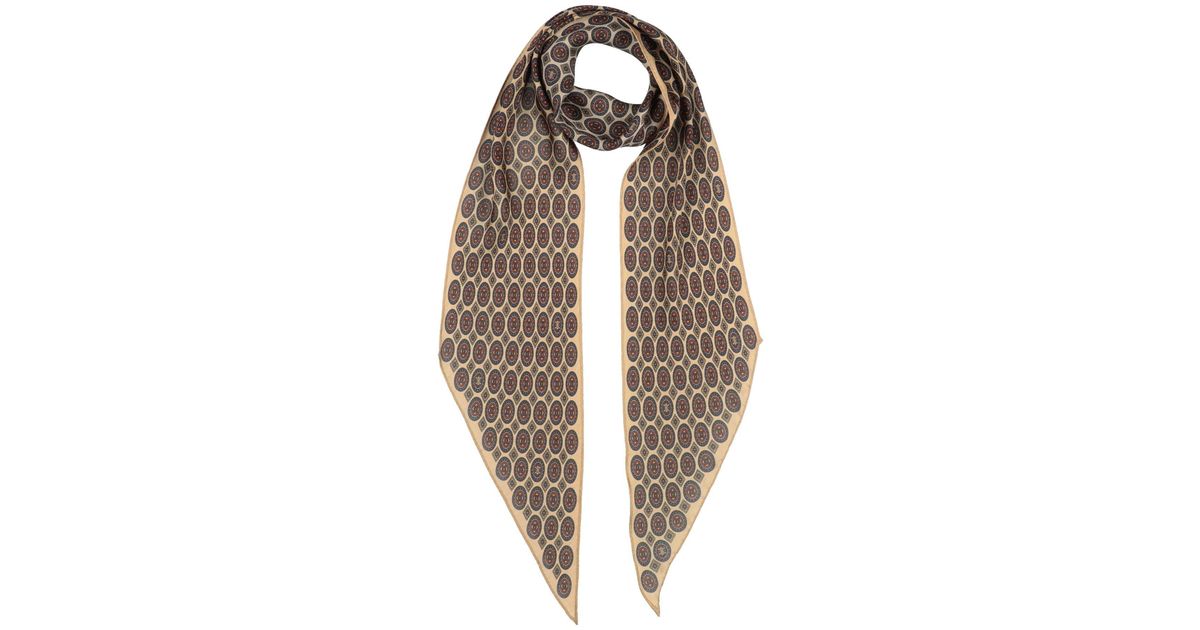 Celine Sand Scarf Silk in Natural | Lyst