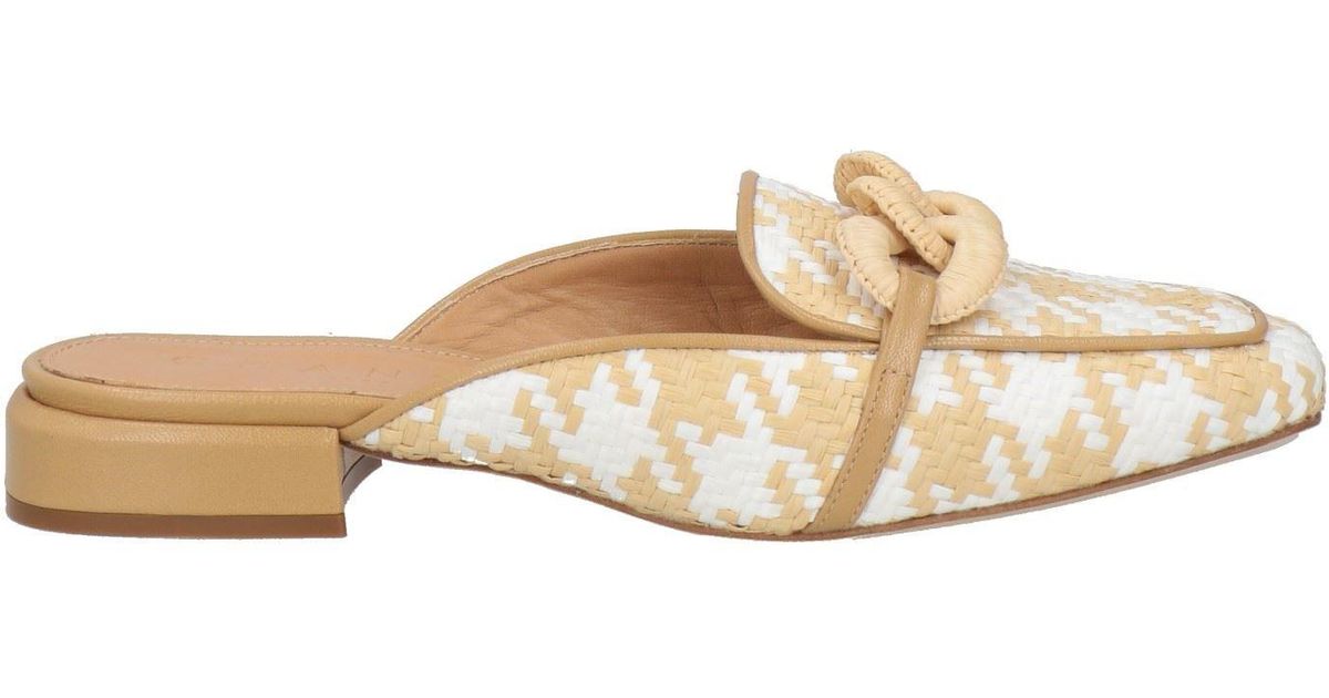 Chantal Mules & Clogs Textile Fibers, Leather in Metallic | Lyst