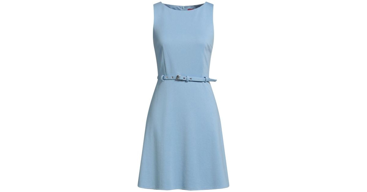 HUGO Mini Dresses in Blue | Lyst UK