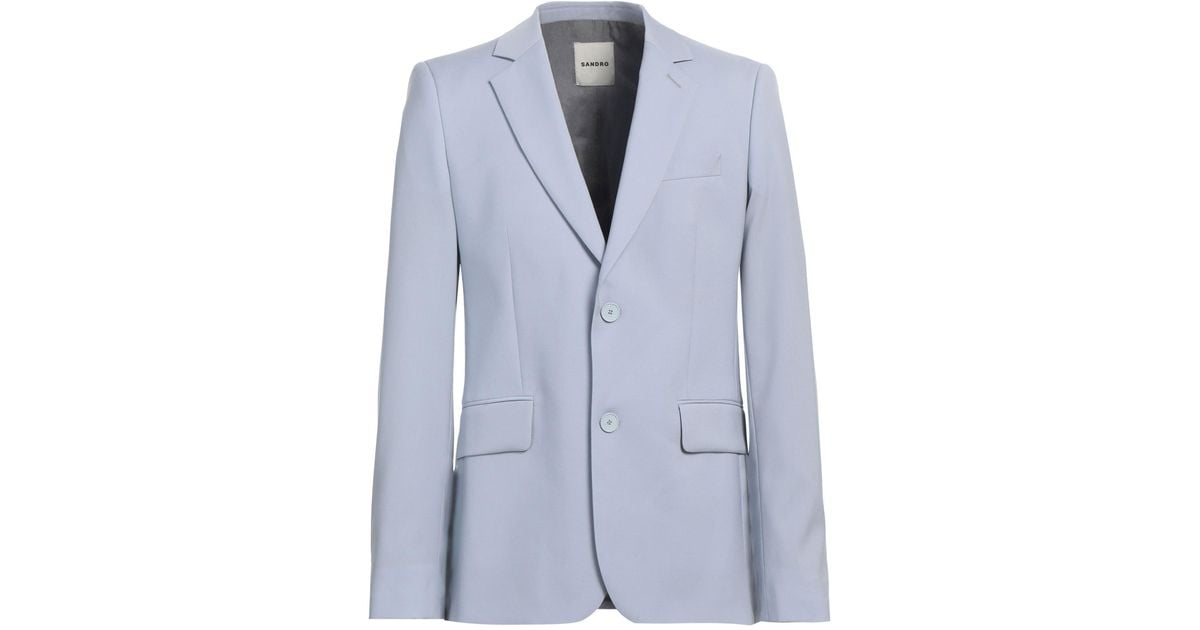 Sandro Blazer Virgin Wool in Blue for Men | Lyst