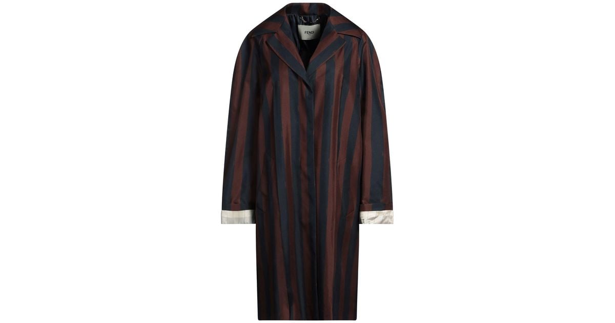 Fendi Overcoat & Trench Coat Silk in Blue | Lyst