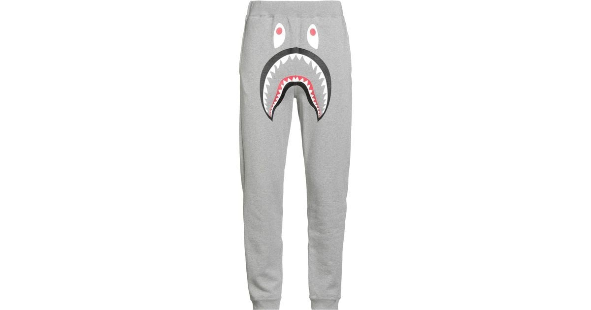 A Bathing Ape Pants Cotton in Grey for Men | Lyst UK