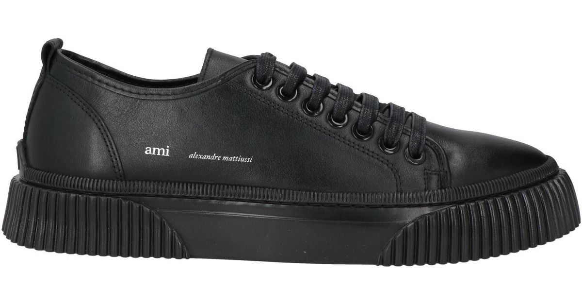 Ami Paris Sneakers Leather in Black for Men | Lyst